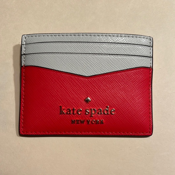 kate spade | Bags | Nwt Kate Spade Red And White Staci Card Holder ...